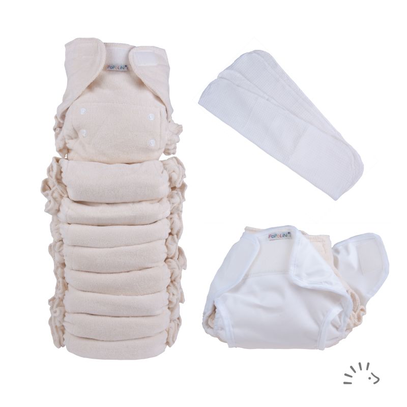 UltraFit cloth nappies set organic cotton